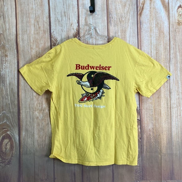 Budweiser | Shirts | Budweiser Tc Surf Design Yellow Tee Size Xlarge ...
